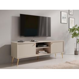 Lowboard Home Affaire, B:156,2cm H:54,8cm T:40,5cmbeige, Melamin, Sideboards, "ROMELIS TV-Schrank mit 2 T&uuml;ren und einem Fach, B/T/H: 156/40,5/54,8