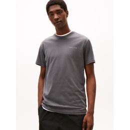 Tommy Jeans Herren T-Shirt "TJM SLIM LINEAR CHEST TEE EXT", grau, Gr. 4XL, Single Jersey, Obermaterial: 100% Baumwolle, Shirts, Mit Rundhalsausschnitt