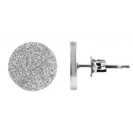 Adelia&acute;s ADELIA ́S Damen Paar Ohrh&auml;nger "Damen Ohrstecker aus mattem Edelstahl &Oslash; 10 mm", Damen, Edelstahl, silber, Edelstahl, Ohrringe