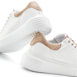 Lascana Damen Sneaker, Wei&szlig;, Gr. 41, Sneakers & Schn&uuml;rer, Material: Leder
