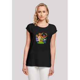 F4NT4STIC Damen T-Shirt "Disney Die Muppets Kermit der Frosch Fozzie", schwarz, Gr. 5XL, Obermaterial: 100% Baumwolle, Shirts, Print