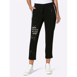 Heine Damen Hose, Schwarz, Gr. 38, 7/8-Hose, Material: Viskose