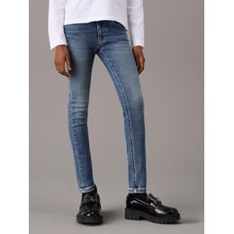 M&auml;dchen Skinny-fit-Jeans "Mr Skinny Mid Blue Pws Denim", blau, Gr. 8, Calvin Klein Jeans, Denim/Jeans, Obermaterial: 94% Baumwolle, 4%