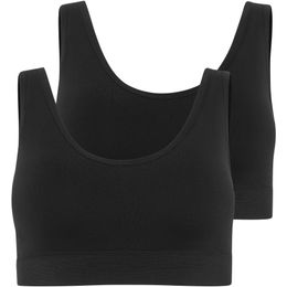 Jockey Damen Bralette "Back Smoothing Seamfree", Gr. XXL, schwarz, Jersey, Obermaterial: 65% Polyamid, 28% Polyester, 7% Elasthan, unifarben, BHs,