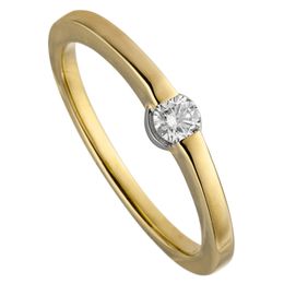 Jobo Damen Diamantring "Ring Goldring Solit&auml;r", 54, SI = kleine Einschl&uuml;sse, Diamanten Gelbgold 585gelbgold 585, Diamanten, Gelbgold 585,