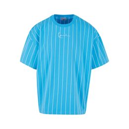 Karl Kani Damen T-Shirt "Karl Kani Herren"cyan blau, Gr. S, gestreift, 100% Baumwolle, Shirts