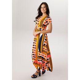 Damen Maxikleidockergelb, orange, wollwei&szlig;, marine, rosa, Gr. 36, Aniston SELECTED, bedruckt, gemustert, gepunktet, Jersey, Obermaterial: 95%