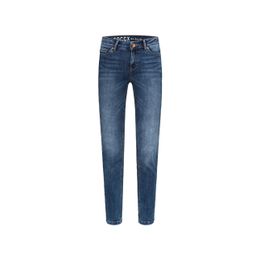 SOCCX Damen Slim-fit-Jeans, blau, Gr. 27, Abriebeffekte, Denim/Jeans, Material: 72% Baumwolle, 27% Polyester, 1% Elasthan, Zusatz: Enth&auml;lt