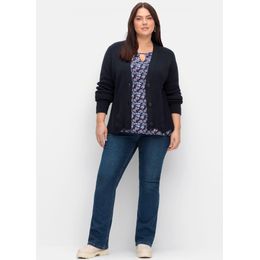 sheego Damen Bootcut-Jeans, blau, Gr. 48, unifarben, 99% Baumwolle, 1% Elasthan, Jeans