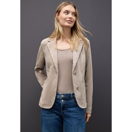 Street One Damen Kurzblazermorning beige, Gr. 46, unifarben, Web, Obermaterial: 90% Polyester, 8% Polyamid, 2% Elasthan. Futter: 100% Polyester,
