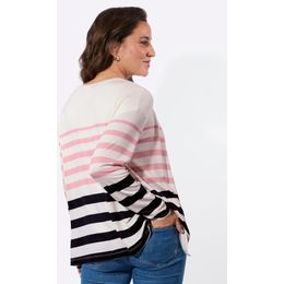 Casual Looks Damen T-Shirt "Shirt-Twinset", rosa, Gr. 44, gemustert, gestreift, mehrfarbig, 95% Viskose, 5% Elasthan, Shirts