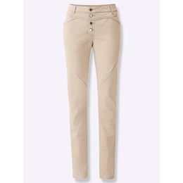 Inspirationen Damen Bequeme Jeans, beige, Gr. 46, unifarben, 96% Baumwolle, 4% Elasthan, Jeans
