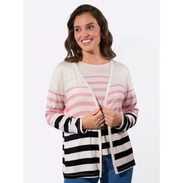 Casual Looks Damen T-Shirt "Shirt-Twinset", rosa, Gr. 46, gemustert, gestreift, mehrfarbig, 95% Viskose, 5% Elasthan, Shirts