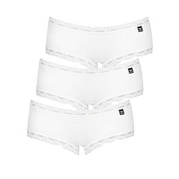 like it! LIKE IT Damen Panty "3er Pack Damen Panty Olivia", Gr. L, wei&szlig;, Stoff, Obermaterial: 92% Polyamid PA. 8% Elasthan EL., Unterhosen