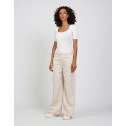 Gang Damen Weite Jeans "Gang Jeans Wide Fit 94CARLOTTA"wei&szlig;, Gr. 30, Stoff, 65% Lyocell, 25% Baumwolle, 10% Leinen, Jeans