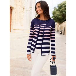 Casual Looks Damen T-Shirt "Shirt-Twinset", bunt, Gr. 46, gemustert, gestreift, mehrfarbig, 95% Viskose, 5% Elasthan, Shirts
