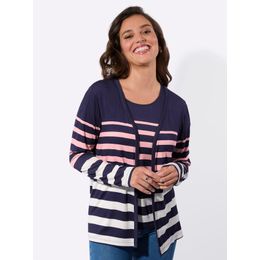 Casual Looks Damen T-Shirt "Shirt-Twinset", bunt, Gr. 48, gemustert, gestreift, mehrfarbig, 95% Viskose, 5% Elasthan, Shirts