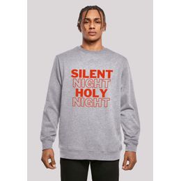 F4NT4STIC Damen Kapuzenpullover "Silent Night Holy Night Weihnachten", grau, Gr. XXL, Obermaterial: 50% Baumwolle, 50% Polyester, Pullover, Print