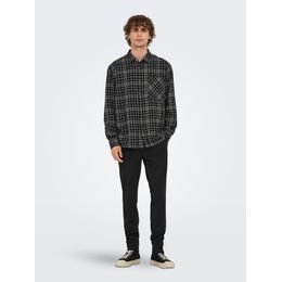 Only & Sons ONLY & SONS Herren Chinohose "ONSMARK SLIM GW 0209 PANT NOOS", schwarz, Gr. 33, unifarben, Web, Obermaterial: 76% Polyester, 20% Viskose, 4%