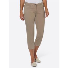 Casual Looks Damen 3/4-Jeans, beige, Gr. 19, unifarben, 98% Baumwolle, 2% Elasthan, Jeans
