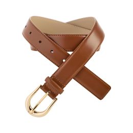 BOSS Damen Lederg&uuml;rtel "Carol-St-G_Sz30"medium braun 215, Gr. 80, unifarben, Leder, G&uuml;rtel, mit abgerundeter Schlie&szlig;e