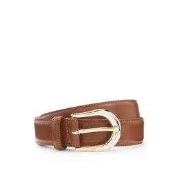 BOSS Damen Lederg&uuml;rtel "Carol-St-G_Sz30"medium braun 215, Gr. 80, unifarben, Leder, G&uuml;rtel, mit abgerundeter Schlie&szlig;e