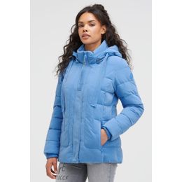 Winterjacke SOCCX, Damen, Gr. S, bleu ciel, Web, Material: 92% Polyester, 8% Polyamid, Futter: 100% Polyester, F&uuml;llung: 100% Polyester, unifarben, regular fit normal, eingesetzt Rippb&uuml;ndchen, Jacken Winterjacke, mit Rei&szlig;verschluss an den Einschubtaschen