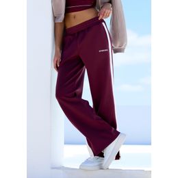 Damen Relaxhose, rot, Gr. XS, Copenhagen Studios, unifarben mit Farbeinsatz, Trikot, Obermaterial: 75% Polyester, 17% Viskose, 8% Elasthan, Hosen,