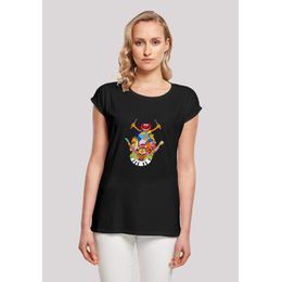 F4NT4STIC Damen T-Shirt "Disney Muppets Dr. Teeth and The Electric Mayhem", schwarz, Gr. XS, Obermaterial: 100% Baumwolle, Shirts, Print