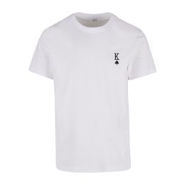 MisterTee Herren T-Shirt "MisterTee King Card EMB Tee"wei&szlig;, Gr. S, bedruckt, 100% Baumwolle, Shirts