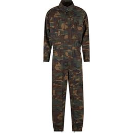 Jumpsuit Brandit "Brandit Herren Einsatzkombi", Herren, Gr. M, US-Gr&ouml;&szlig;en, woodland, 80% Polyester, 20% Baumwolle, unifarben, normal, Overalls Jumpsuit