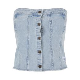 Karl Kani Damen T-Shirt "Karl Kani Damen KW242-025-1 Karl Kani OG Washed Corset Top"lightblau, Gr. XS, unifarben, 99% Baumwolle, 1% Elasthan, Shirts