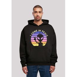 F4NT4STIC Herren Kapuzenpullover "Alien Peace Sunset", schwarz, Gr. M, Obermaterial: 100% Baumwolle, Pullover, Premium Qualit&auml;t
