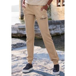 H.I.S. H.I.S Damen Sweathose, Gr. 36, beige, Sweatware, Obermaterial: 60% Baumwolle, 40% Polyester, unifarben, Hosen, aus weicher Sweatware, Loungewear