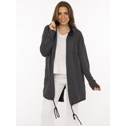 Zwillingsherz Damen Jerseymantel ""Positive Mind"", grau, Gr. L, bestickt, unifarben, Jersey, Obermaterial: 70% Baumwolle, 30% Polyester, M&auml;ntel, mit