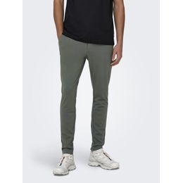 Only & Sons ONLY & SONS Herren Chinohose "ONSMARK SLIM GW 0209 PANT NOOS", grau, Gr. 30, unifarben, Web, Obermaterial: 64% Viskose, 31% Polyester, 5% Elasthan,