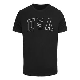 MisterTee Damen T-Shirt "MisterTee USA Wording Tee"schwarz, Gr. M, bedruckt, 100% Baumwolle, Shirts
