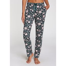 s.Oliver Damen Pyjamahose, Gr. 32, gr&uuml;n, Single Jersey, Obermaterial: 50% Baumwolle, 50% Viskose, gebl&uuml;mt, Hosen, mit sch&ouml;nem Allovermuster
