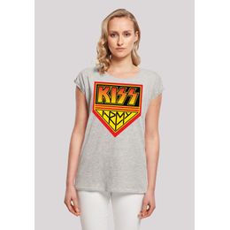 F4NT4STIC Damen T-Shirt "Kiss Army Logo", grau, Gr. XXL, Obermaterial: 100% Baumwolle, Shirts, Premium Qualit&auml;t