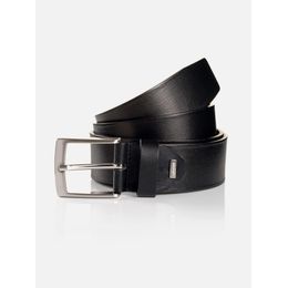 MONTI Herren Lederg&uuml;rtel "TUSTON", schwarz, Gr. 125, Rindsleder, G&uuml;rtel, elegant, langlebig, gl&auml;nzend