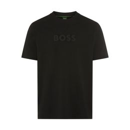 BOSS Green Damen T-Shirtschwarz001, Gr. L, unifarben, Single Jersey, Obermaterial: 100% Baumwolle, Shirts, Rundhalsausschnitt, Regular Fit,