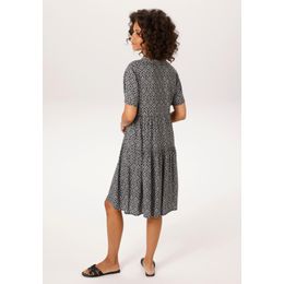 Aniston CASUAL Damen Sommerkleidschwarz, wei&szlig;, Gr. 36, bedruckt, gemustert, Web, Obermaterial: 100% Viskose, Kleider, mit fantasievollem, grafischen