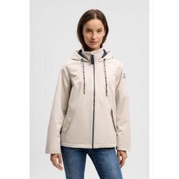 Outdoorjacke SOCCX, Damen, Gr. M, old sand, Web, Material: 100% Polyester, Futter: 100% Polyester, bedruckt, bestickt, regular fit normal, eingesetzt Rippb&uuml;ndchen, Jacken Outdoorjacke, mit verstellbarem Gummizug im Saum