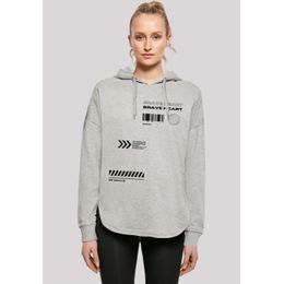 F4NT4STIC Damen Kapuzenpullover "Brave Heart OVERSIZE HOODIE", grau, Gr. XS, Obermaterial: 100% Baumwolle, Pullover, Print