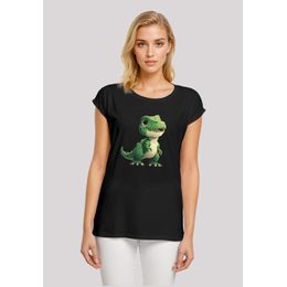 F4NT4STIC Damen T-Shirt "S&uuml;&szlig;er gr&uuml;ner Dino", schwarz, Gr. 4XL, Obermaterial: 100% Baumwolle, Shirts, Premium Qualit&auml;t