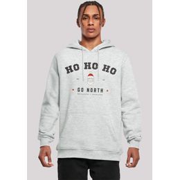 F4NT4STIC Herren Kapuzenpullover "Ho Ho Ho Santa Claus Weihnachten", grau, Gr. L, Obermaterial: 65% Baumwolle, 35% Polyester, Pullover, Weihnachten,