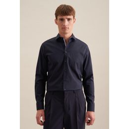 Seidensticker Herren Businesshemd "Schwarze Rose", blau, Gr. 38, unifarben, 100% Baumwolle, Hemden, Regular 1/1 Kentkragen Uni