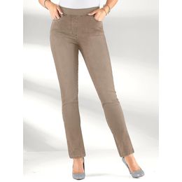 Inspirationen Damen Schlupfjeans, beige, Gr. 205, unifarben, 76% Baumwolle, 22% Polyester, 2% Elasthan, Jeans