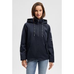 Outdoorjacke SOCCX, Damen, Gr. M, blau, Web, Material: 100% Polyester, Futter: 100% Polyester, bedruckt, bestickt, regular fit normal, eingesetzt Rippb&uuml;ndchen, Jacken Outdoorjacke, mit verstellbarem Gummizug im Saum
