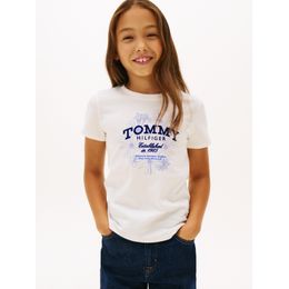 Tommy Hilfiger M&auml;dchen T-Shirtancient wei&szlig;, Gr. 6, unifarben, Single Jersey, Obermaterial: 100% Baumwolle, Shirts, Regular fit, Kinder bis 16 Jahre